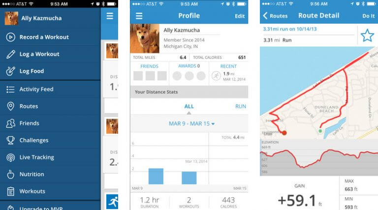 Map My Run Fitness-App für Smartwatches und Fitnessuhren